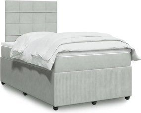 Box spring postel s matrací světle šedá 120 x 200 cm samet 3292310