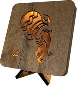 Li-Go Znamení "Vodnář" lampa 19x19 cm provedení povrchu: dub světlý
