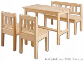 dětský dřevěný jídelní set 1S+2K+1L AD240/241/242 pacyg