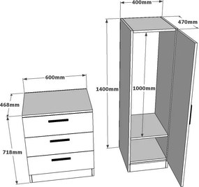 Komoda se zrcadlem Coco White and Atlantic Pine