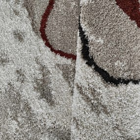 DY Šedý huňatý koberec s abstraktním vzorem Santo 01 Rozměr: 80x150 cm