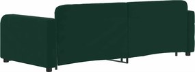 Válenda s přistýlkou a zásuvkami tmavě zelená 90 x 200 cm samet 3196979