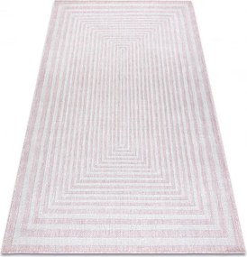 Kusový koberec Sion Sisal Labirinth 22376 pink/ecru – na von aj na doma, 80x150, ružová, chodba / predsieň, Dywany Łuszczów