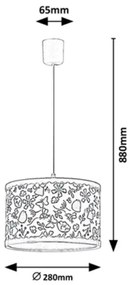 Rabalux - Dětský lustr na lanku 1xE27/40W/230V růžová