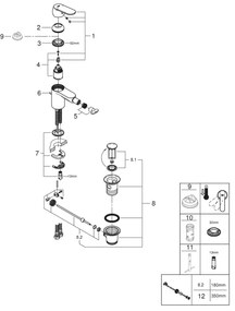 GROHE 32839000 - Bidetová baterie EUROSMART COSMOPOLITAN velikost S lesklý chrom