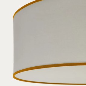 Bílo-žluté látkové stínidlo Kave Home Binisalem 50 cm