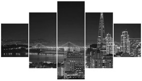 Černobílý obraz - noční město (125x70 cm), 40 dalších rozměrů