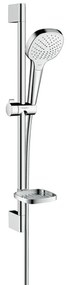 Hansgrohe Croma Select E, sprchová sada Vario se sprchovou tyčí 65 cm a miskou na mýdlo, bílá/chromová, HAN-26586400