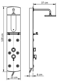 vidaXL Marketos Sprchový panel 25 x 43 x 120 cm stříbrný