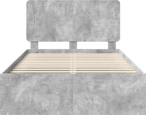 Rám postele s čelo Beton 120 x 190 cm Masivní borové dřevo 3412518