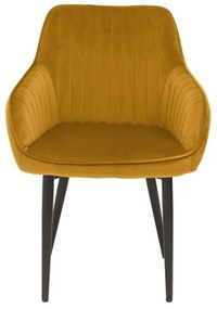 Designová židle Esmeralda, hořčicová žlutá