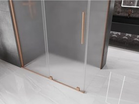 Mexen Velar, sprchový kout s posuvnými dveřmi 160 x 100 cm, 8mm sklo námraza, měděná matná, 871-160-100-31-65