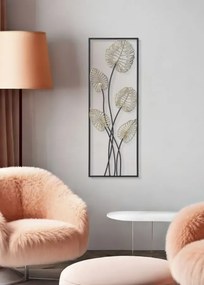 Kovová nástěnná dekorace Luxy A 31x90 cm černá/zlatá