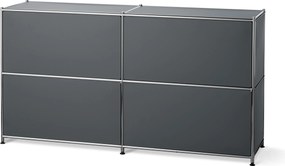 Tchibo - Kovová odkládací skříňka CN3 s přemístitelnými výklopnými dvířky, šedá