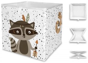 Úložná krabice raccoon indian, 32x32cm