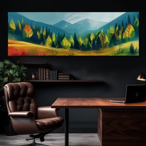 Obraz na plátně - Lesy divoké, hory špičaté FeelHappy.cz Velikost obrazu: 60 x 20 cm