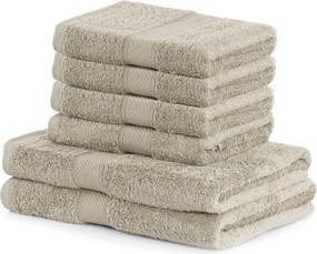 Set 2 béžových osušek a 4 ručníků DecoKing Bamby Beige