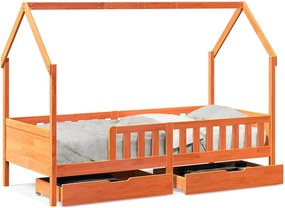 Dětská postel se zásuvkami 80 x 200 cm masivní borové dřevo 3302037