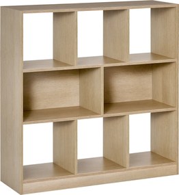 HOMCOM Knihovna 3-Úrovňová Úložná Police pro Kancelář a Obývací Pokoj Dub 97,5 x 30 x 100 cm | Aosom