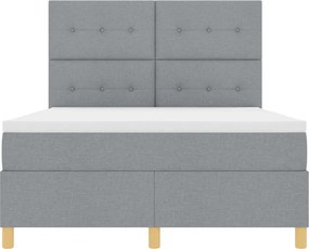 Postel s boxspringem s čelo Světle šedá 160 x 200 cm textil 3339630