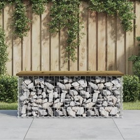 Zahradní lavice gabionový design 103 x 44 x 42 cm borové dřevo,  834361