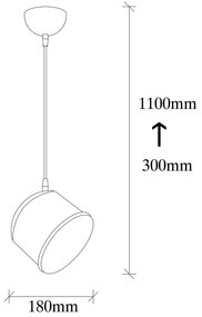 OPVIQ Závěsné světlo BERCESTE 18cm 521SHN3148