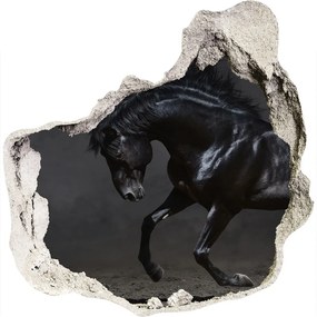 Wallmuralia Díra 3D fototapeta na stěnu Černý kůň 75x75 cm