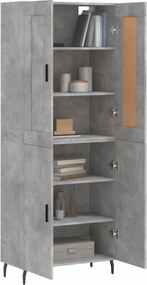 Skříň highboard betonově šedá 69,5x34x180 cm kompozitní dřevo 3199573