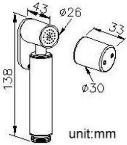 Sapho, Podomítkový bidetový ventil s regulátorem teploty a bidetovou sprškou, chrom, JS121-01