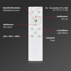 Briloner 3709-014 - LED RGBW Stm. stropní svítidlo LED/22W/230V stříbrná + DO