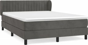 Box spring postel s matrací tmavě šedá 140x200 cm samet 3127614