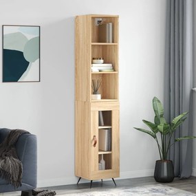 vidaXL Skříň highboard 34,5 x 34 x 180 cm kompozitní dřevo [3189865] Barva: bílá s vysokým leskem