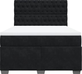 Box spring postel s matrací černá 140x200 cm samet 3293238