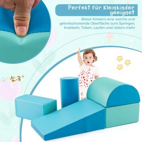 Costway 5 ks. Pěnové stavebnice, obří stavebnice na běhání a – světle modrá