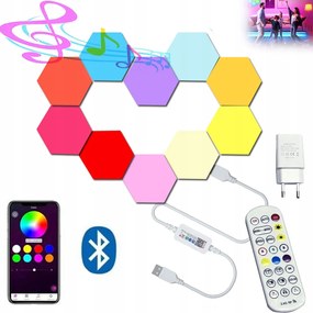 Led Lampa Sada 10 X Panel Hexagon Wifi Smart Tuya Rgb Bílá Inteligentní