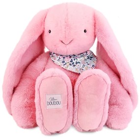 Doudou Plyšový králík XXL s šátkem růžový 50 cm