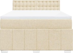 Box spring postel s matrací krémová 140x190 cm textil 3289382
