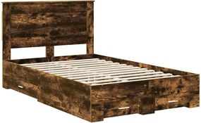 Rám postele s čelo Kouřový dub 135 x 190 cm Kompozitní dřevo 3410330