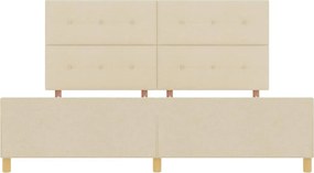 Rám postele s čelo Krémová 200 x 200 cm textil 3344758