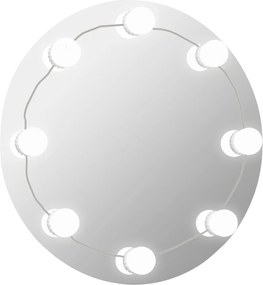Nástěnné zrcadlo s LED osvětlením kulaté sklo 3078639