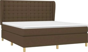 Box spring postel s matrací tmavě hnědá 160x200 cm textil 3128856