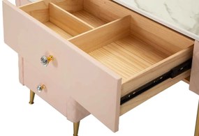 Designový toaletní stolek s taburetkou Pembroke růžový