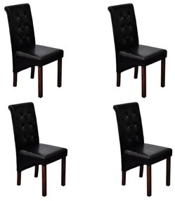 Jídelní židle 4 ks černé umělá kůže - Default Title
