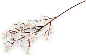 Umělá větvička třešňový květ - 1 bílá