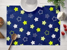 Biante Dětské bavlněné prostírání na stůl Sandra SA-046 Hvězdičky na modrém 30x40 cm