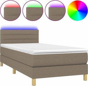 Box spring postel s matrací a LED taupe 100x200 cm textil 3133777