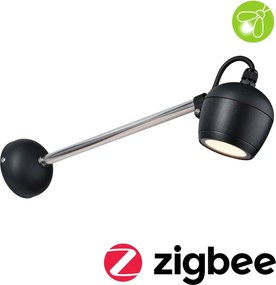 P 94772 LED venkovní nástěnné svítidlo Smart Home Zigbee Kikolo neláká hmyz IP65 90mm CCT 6,2W 230V 80° antracit umělá hmota/hliník - PAULMANN