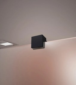Erga Paris, sprchová zástěna Walk-In 30x200 cm, 8mm sklo námraza, černý profil, ERG-V02-PARIS-030x200-FR-BK