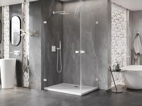 Mexen Lunar-B Duo, výklopný sprchový kout 80 x 70 cm, 8mm čiré sklo, bílý profil, 832-080L-070P-20-00