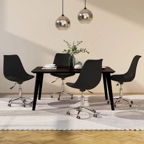 vidaXL Otočné jídelní židle 4 ks textil [3085378] Barva: Černá
